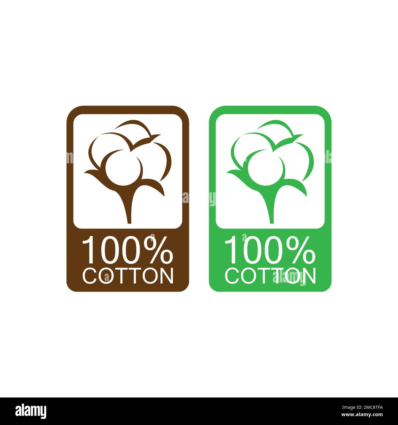 100% cotton icon.Natural organic cotton, pure cotton vector labels.logo ...