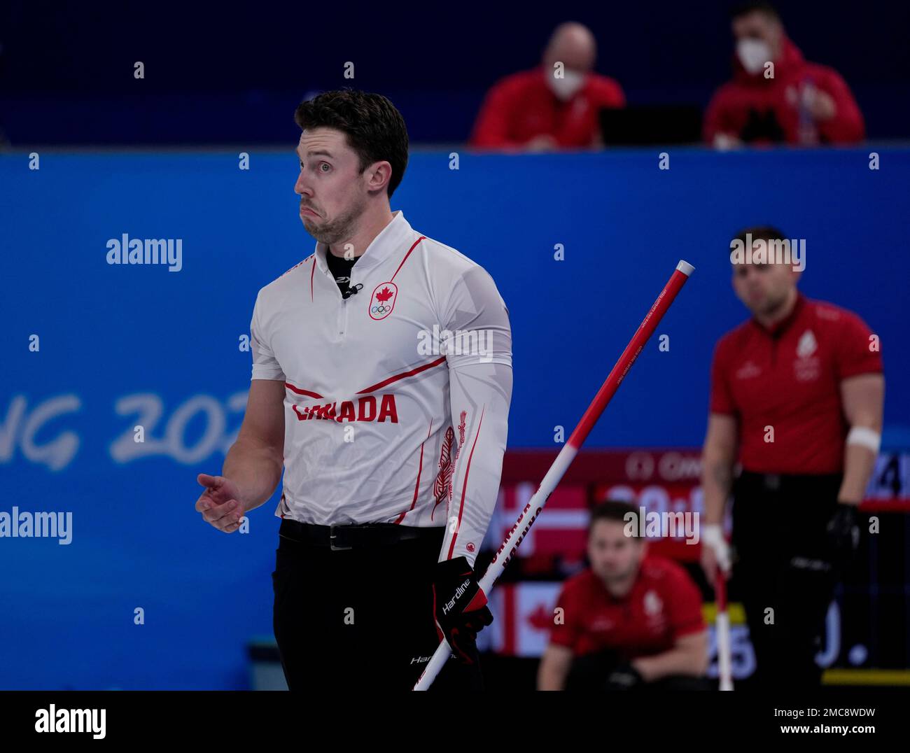 Canada's Brett Gallant, gestures to his teammate, during the men's ...