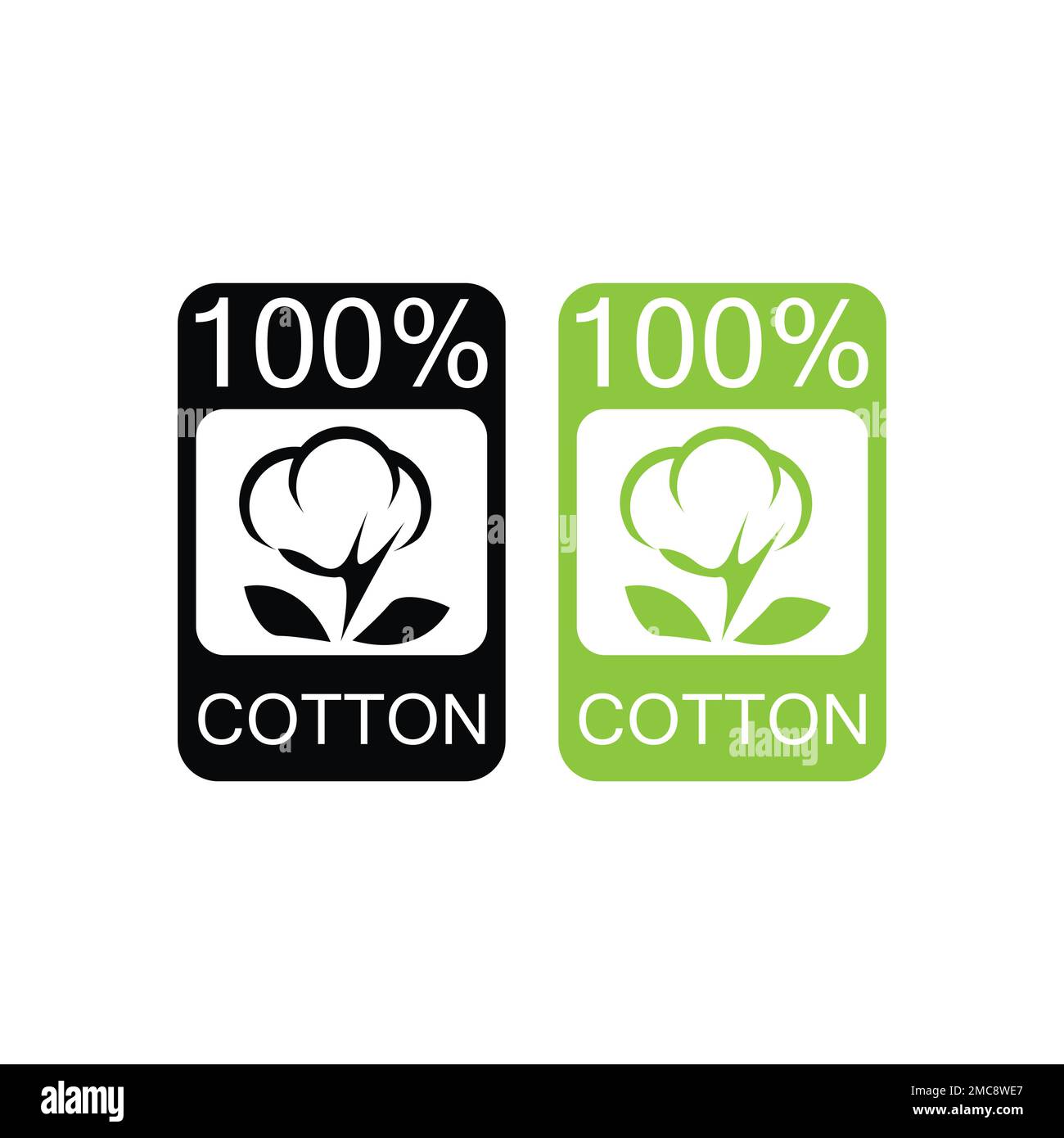 100% cotton icon.Natural organic cotton, pure cotton vector labels.logo ...