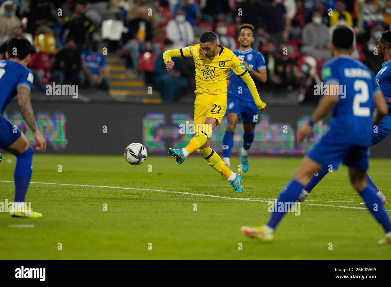 Chelsea's Hakim Ziyech shoots during the Club World Cup semifinal ...