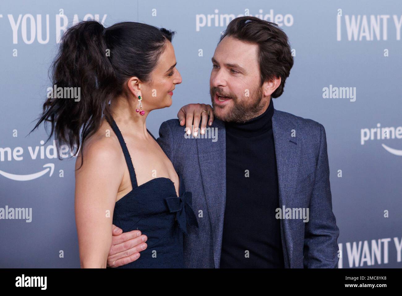 Jenny Slate, left and Charlie Day arrive at the premiere of "I Want You ...