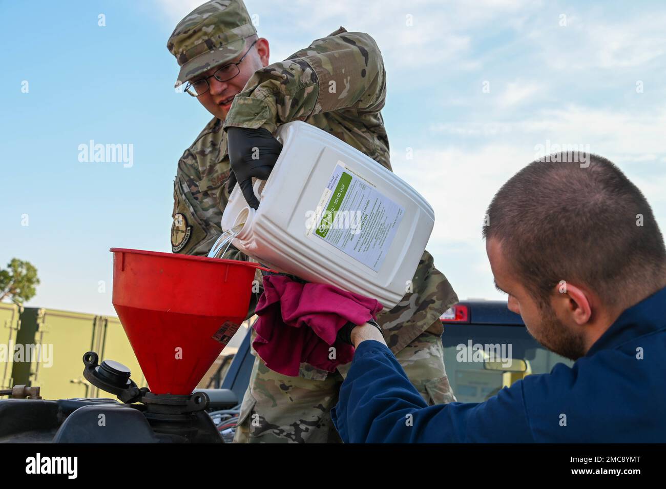 U.S. Air Force Staff Sgt. Vincent Sarver (left), 97th Civil Engineer ...