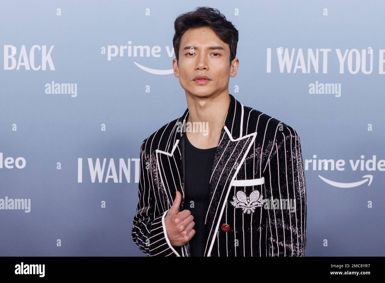 Manny Jacinto arrives at the premiere of "I Want You Back" on Tuesday ...
