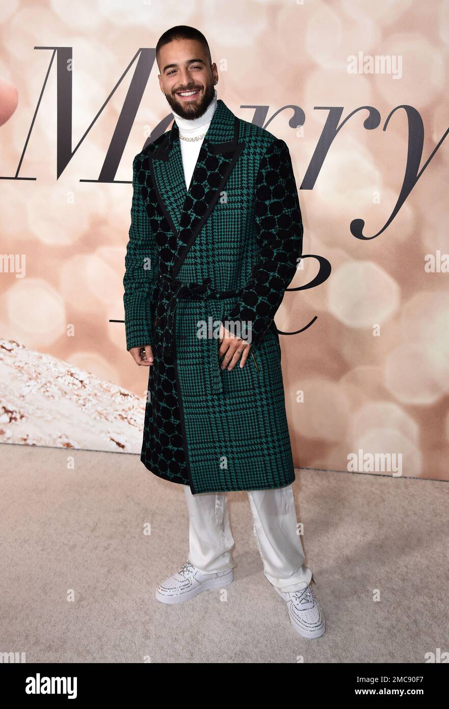 Maluma attends a photo call for a special screening of "Marry Me" at ...