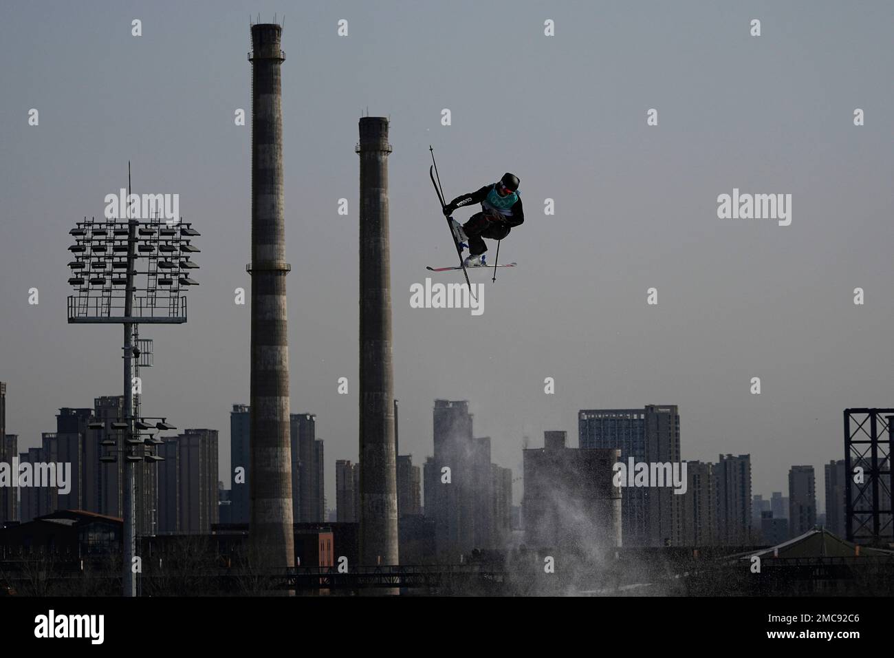 Evan McEachran of Canada competes during the men's freestyle skiing big ...