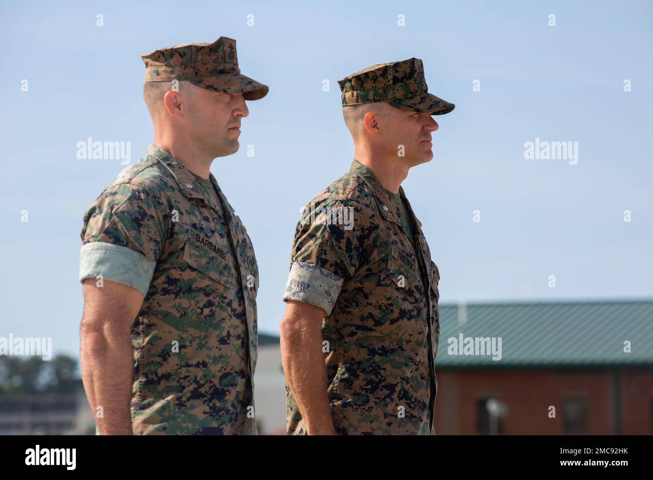 Marine Standing At Attention