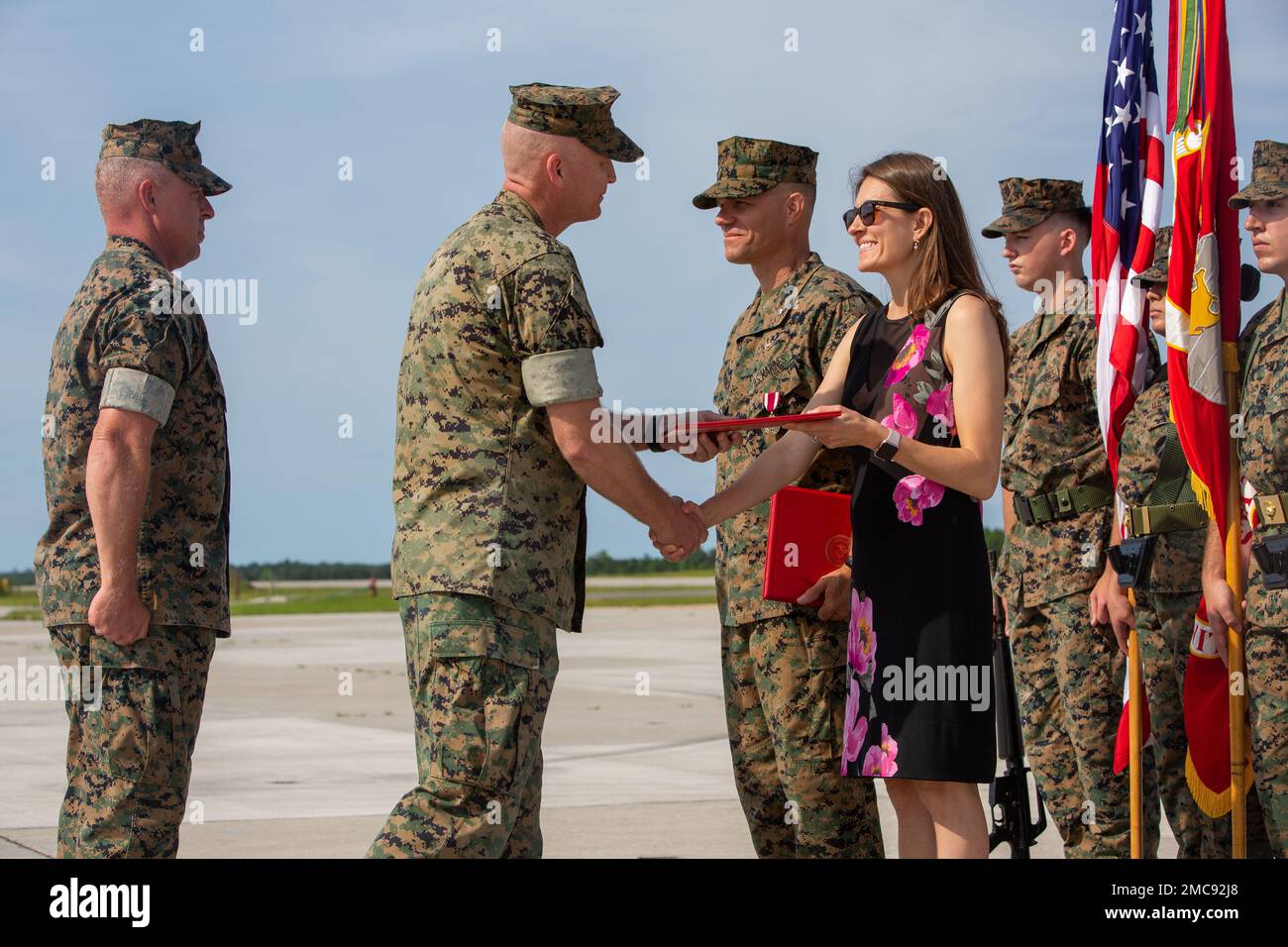 Mrs. Laura Friedrick, right, spouse of U.S. Marine Corps Lt. Col ...