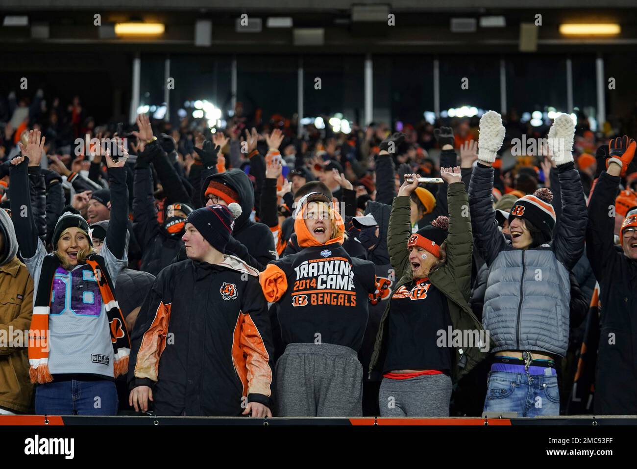 Fans attend the Super Bowl LVI Opening Night Fan Rally Monday, Feb. 7 ...