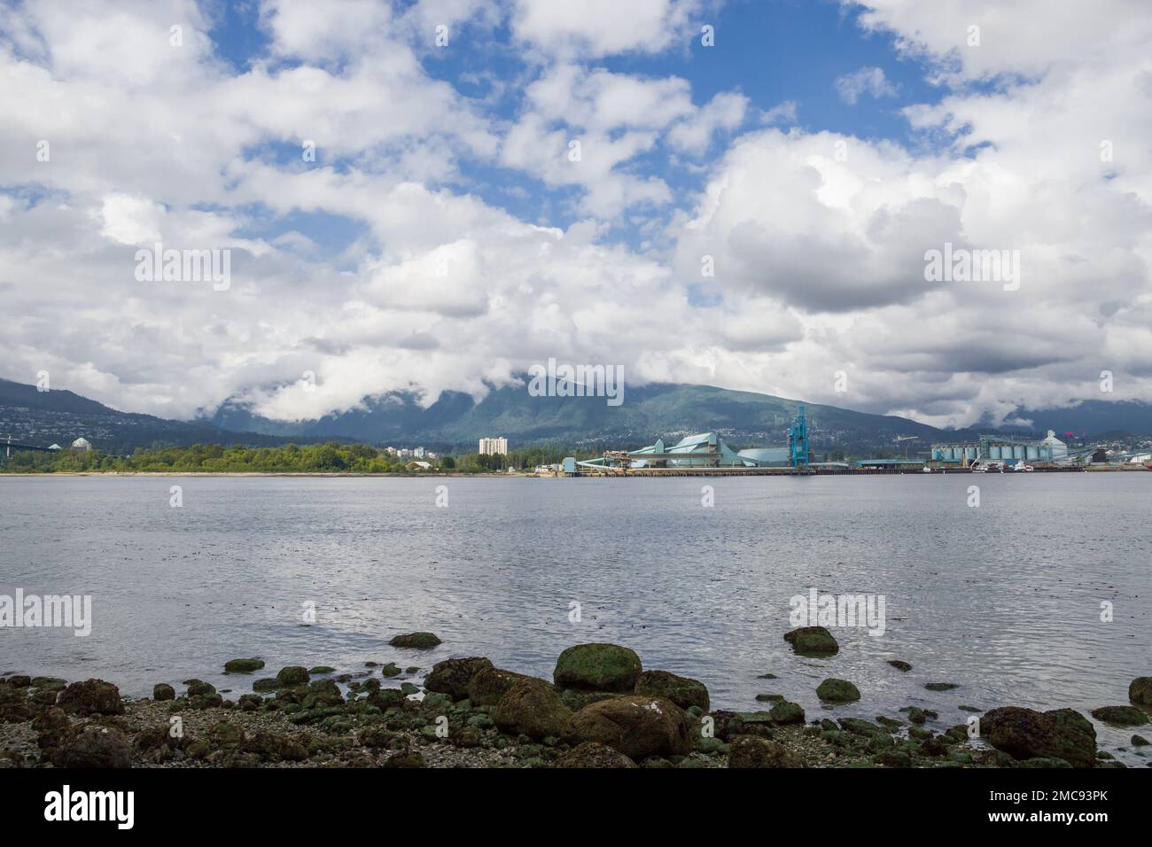 Scenic alpine landscape with great mountain under cloudy sky. Beautiful ...