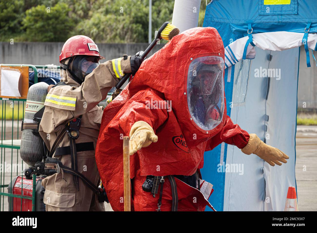 Firefighters with Marine Corps Installations Pacific Fire and Emergency ...