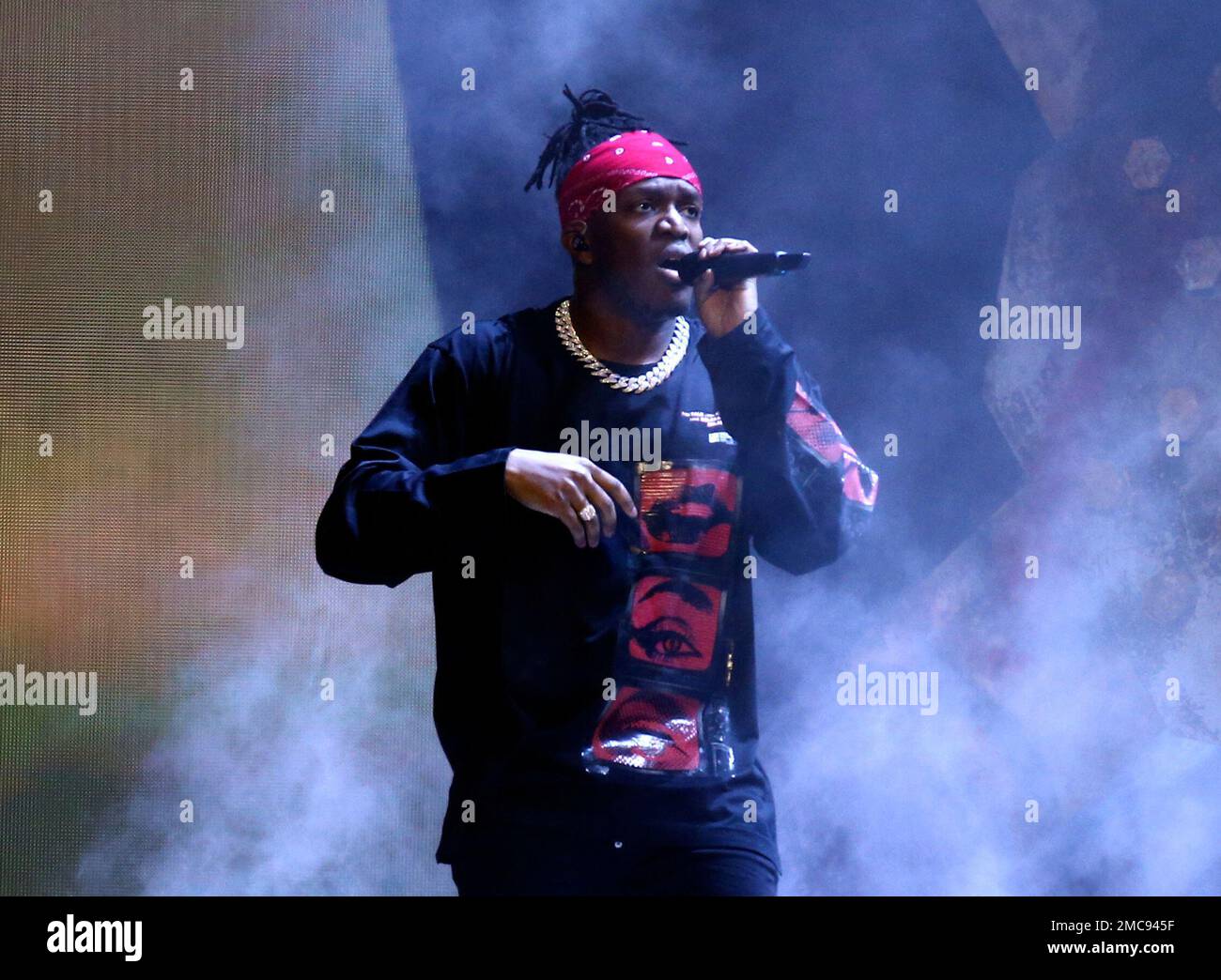 KSI performs on stage at the Brit Awards 2022 in London Tuesday, Feb. 8 ...