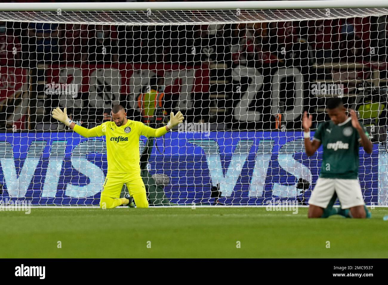 Goalkeeper Weverton of Brazil's Palmeiras prays after the Club World ...