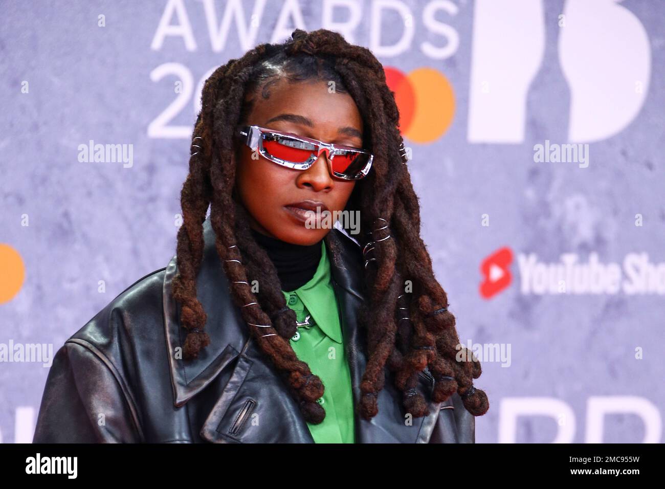 Little Simz poses for photographers upon arrival at the Brit Awards ...