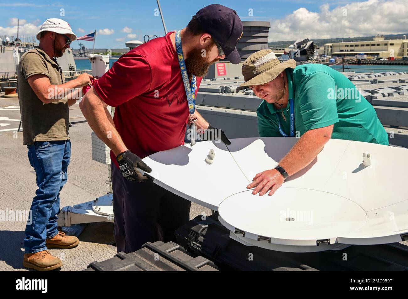 From left to right, Joseph Higelin, Jered Herndon, and Steven Foster ...