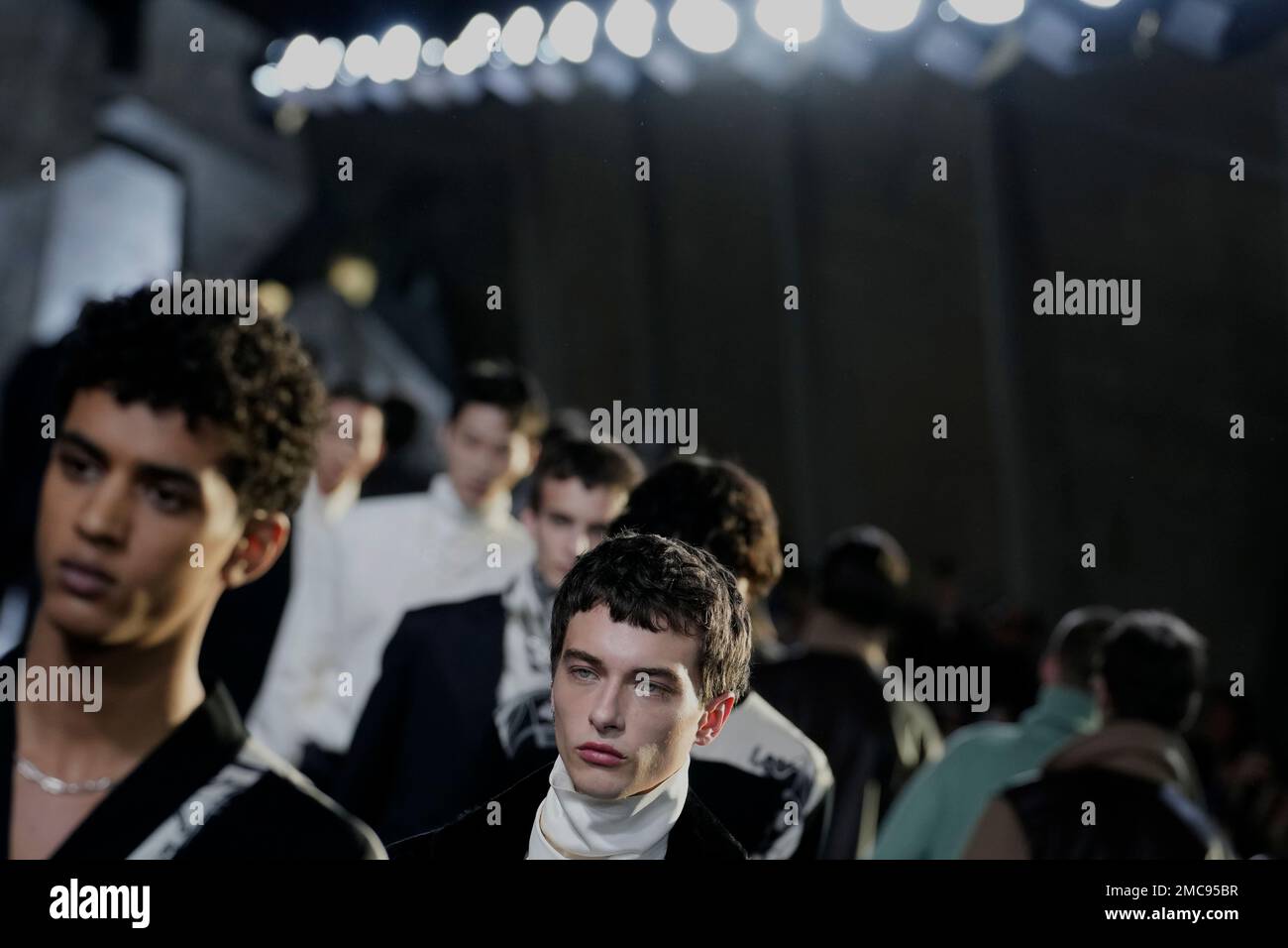 Models wear creations as part of the Hermes menswear Fall-Winter 2023 ...