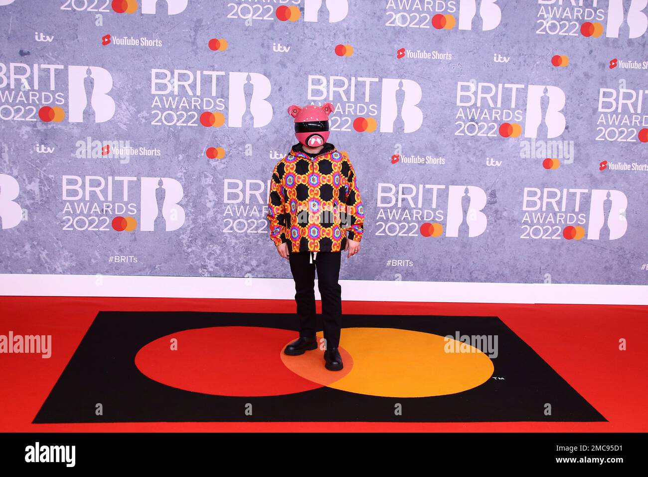 Nick Gale poses for photographers upon arrival at the Brit Awards 2022 ...