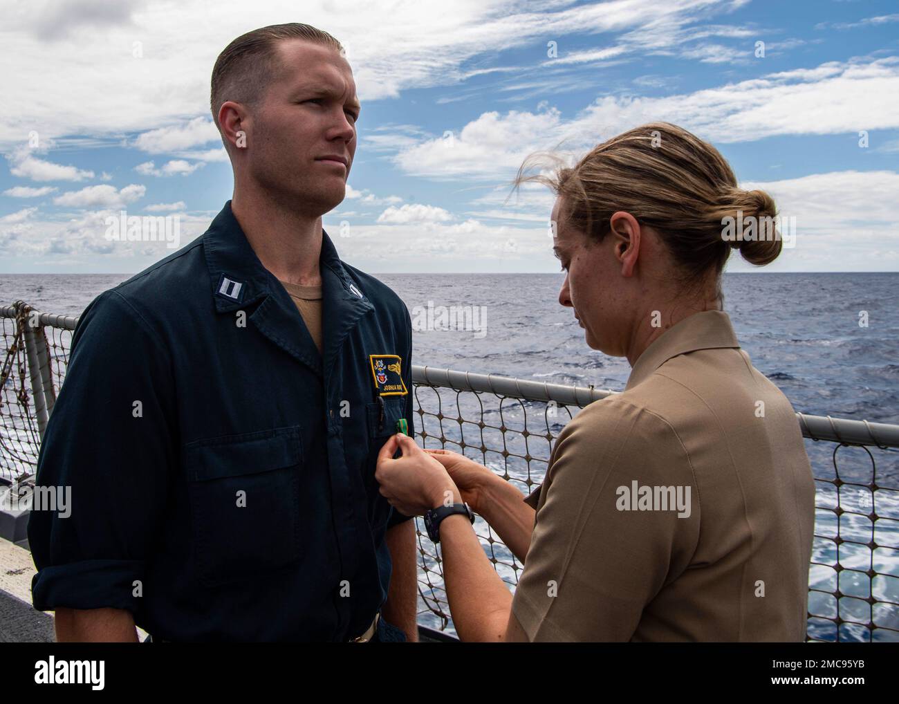 PACIFIC OCEAN (June 26, 2022) Cmdr. Meghan Bodnar, right, commanding ...