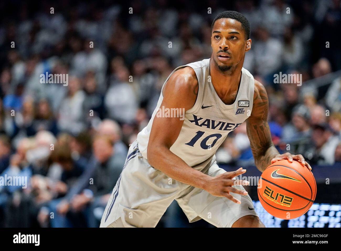 Xavier guard Nate Johnson (10) plays during the second half of an NCAA ...