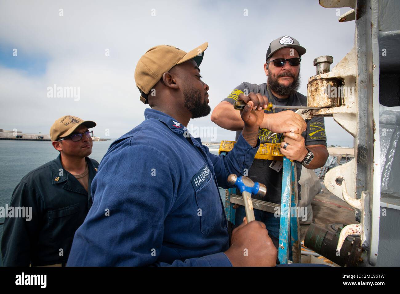 From left: Boatswain’s Mate Chief Petty Officer Tyler Santos, Boatswain ...