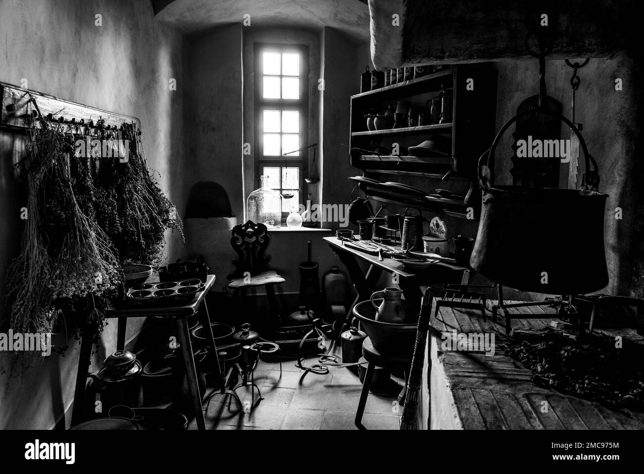 Residential interior of one of the towers of Burg Stolpen (Castle ...