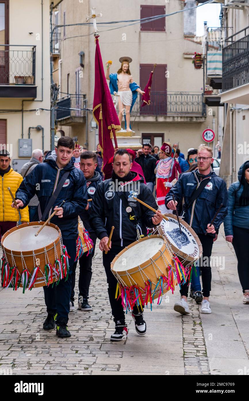 The statue of Jesus is carried through the streets during the Easter ...