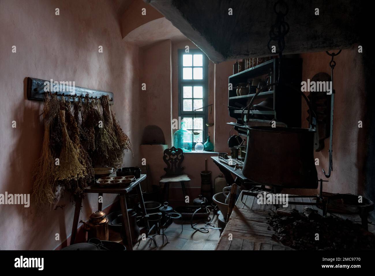 Residential interior of one of the towers of Burg Stolpen (Castle ...