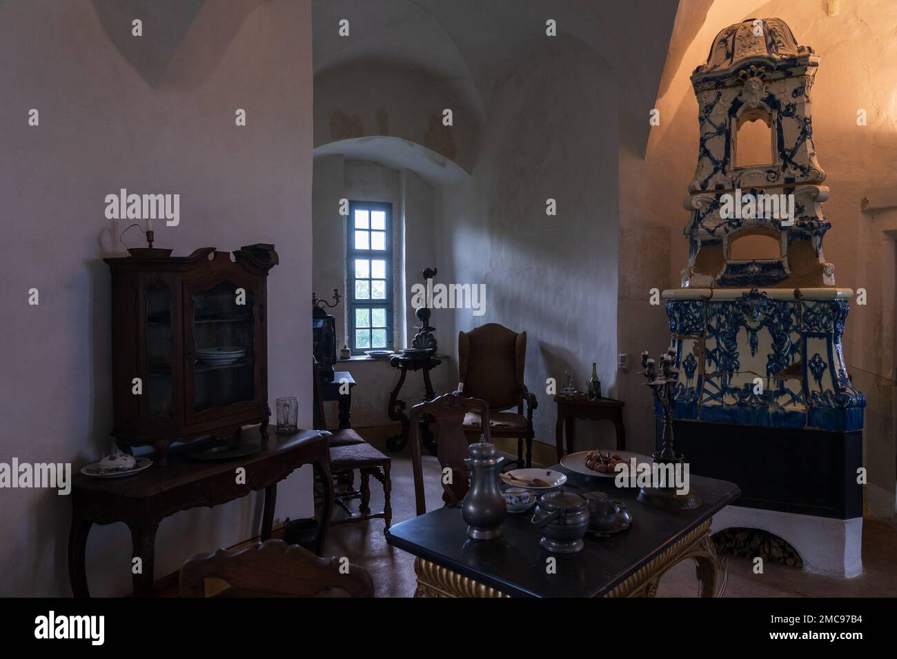 Residential interior of one of the towers of Burg Stolpen (Castle ...