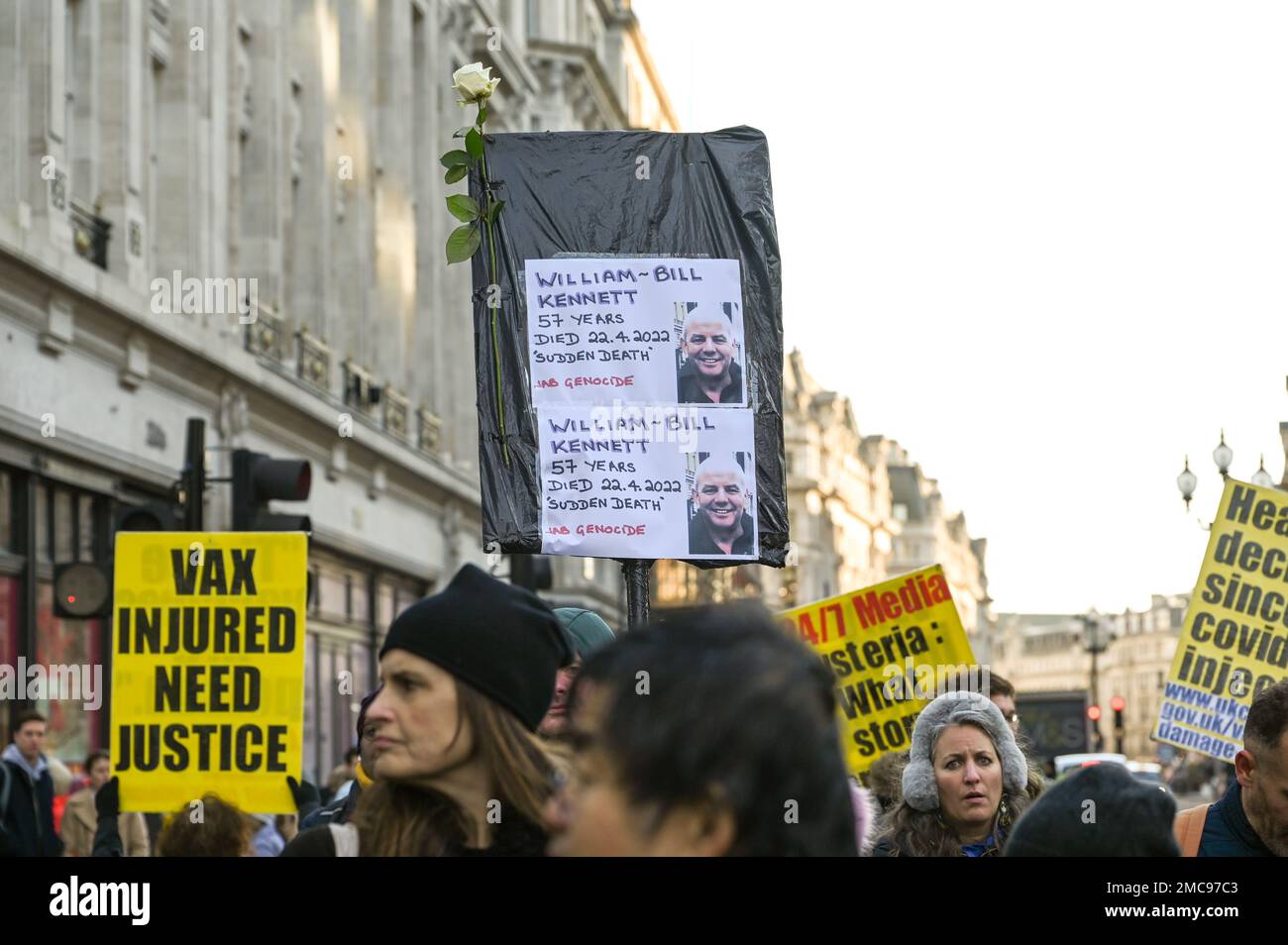 BBC, London, UK, 21 January 2023: Thousands of protesters demand "Truth ...