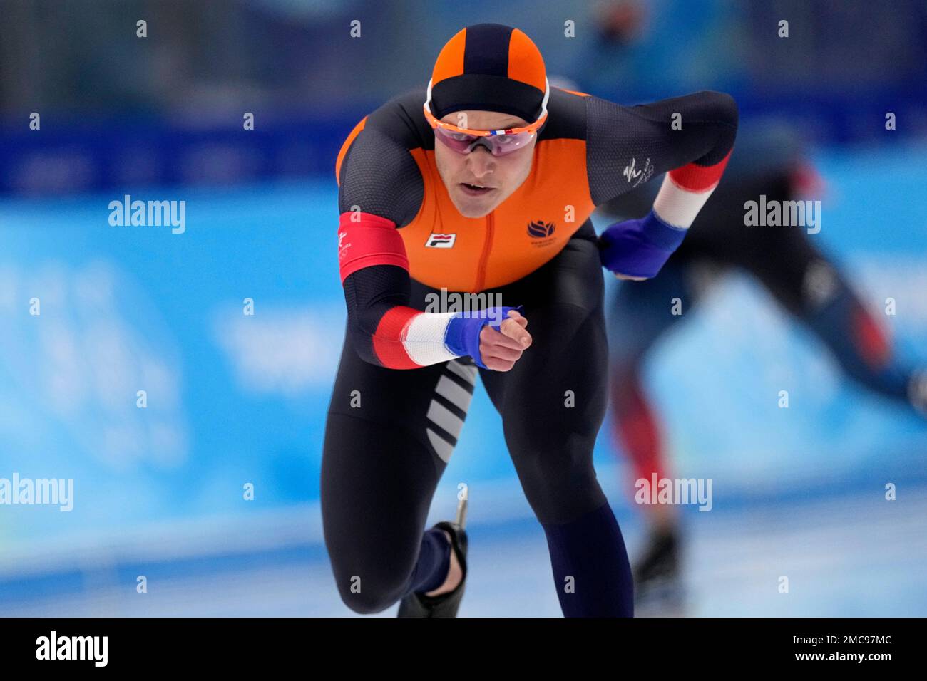 Marcel Bosker of the Netherlands competes in the men's speedskating ...