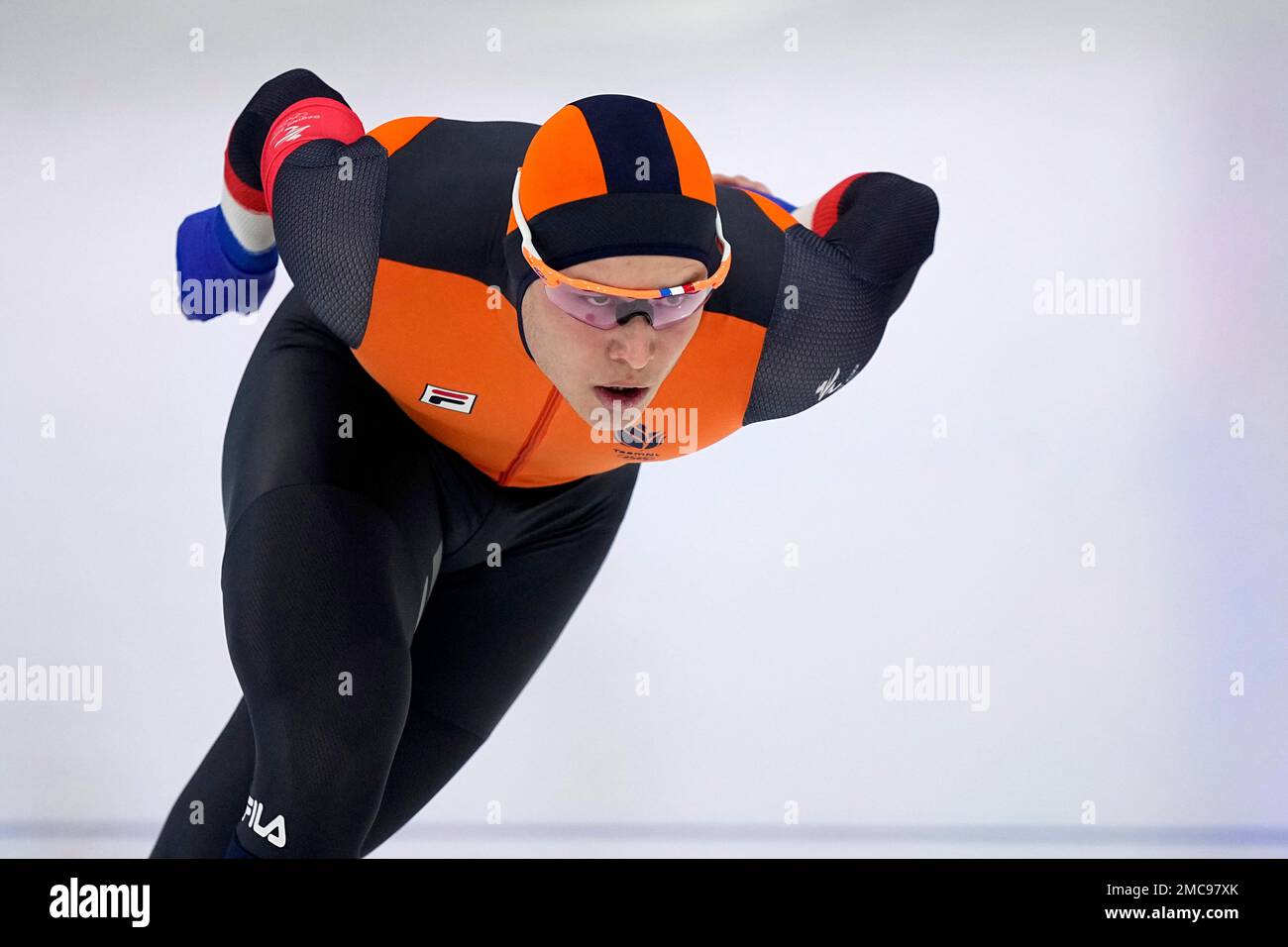 Marcel Bosker of the Netherlands competes in the men's speedskating ...
