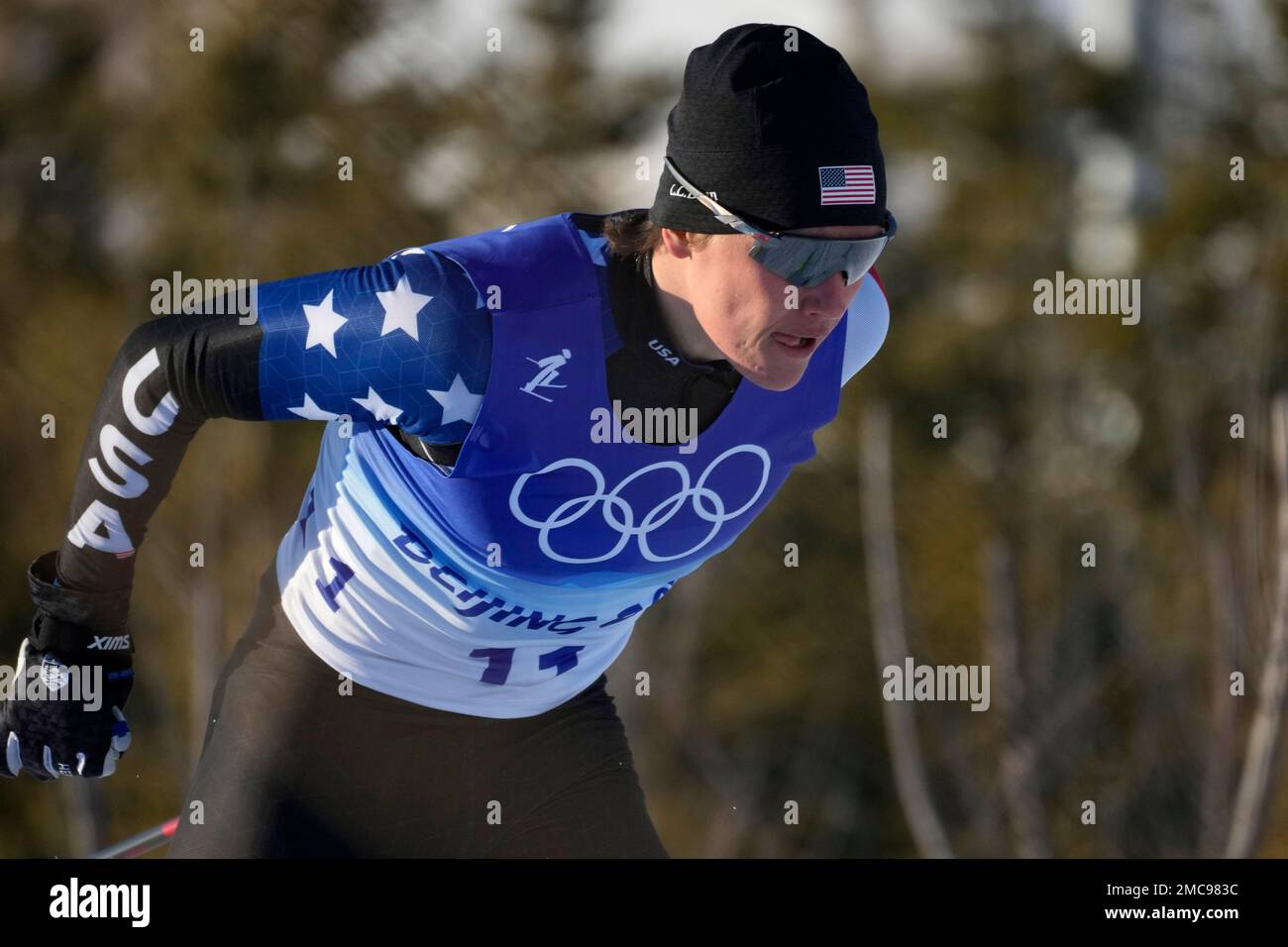 Luke Jager competes during the men's sprint free cross-country skiing ...