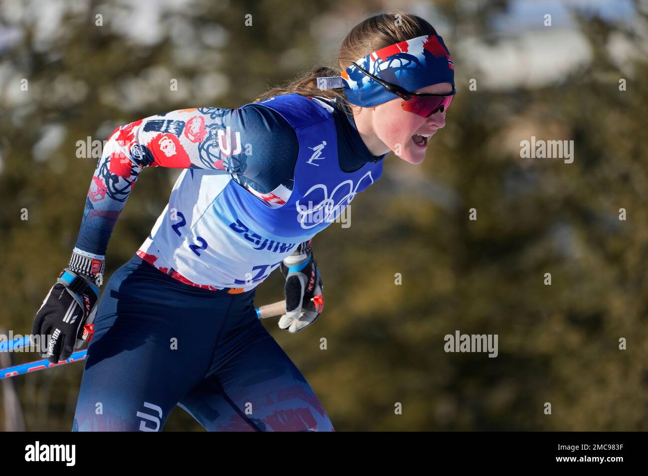 Mathilde Myhrvold, of Norway, during the women's sprint free cross ...