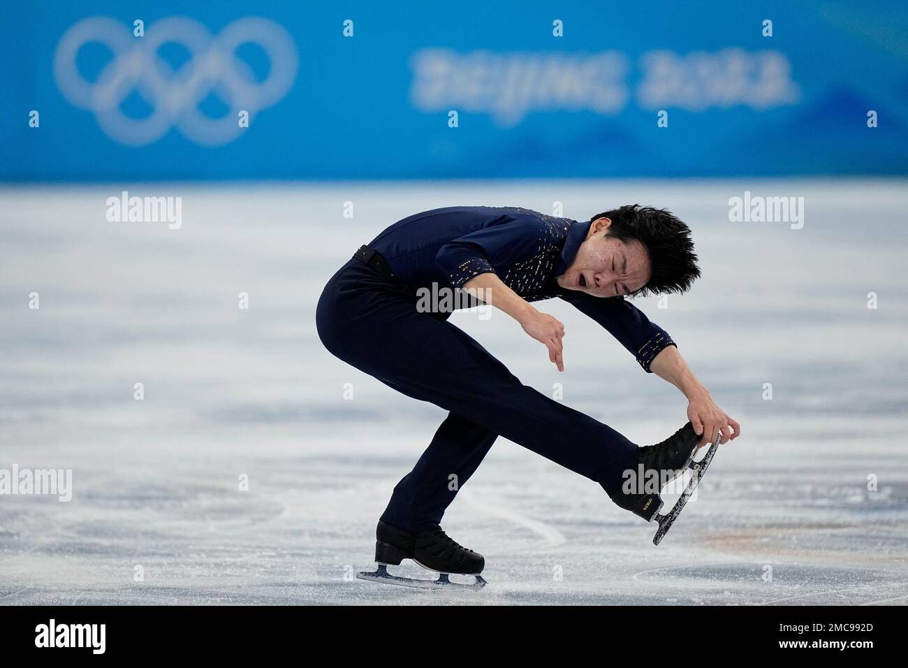 Yuma Kagiyama, of Japan, competes during the men's short program figure ...