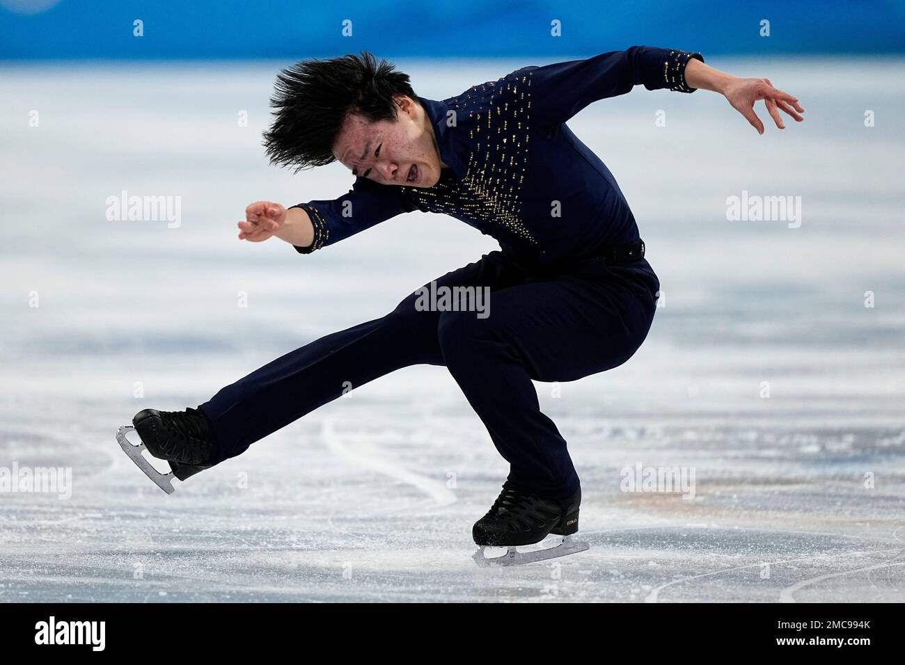 Yuma Kagiyama, of Japan, competes during the men's short program figure ...