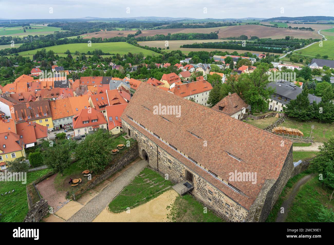 BURG STOLPEN, GERMANY - AUGUST 28, 2022: View of the city from the ...