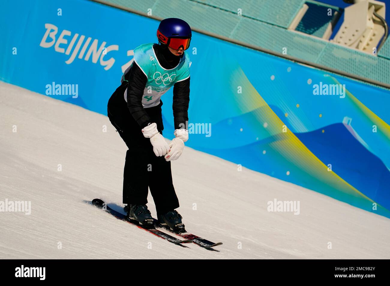 Eileen Gu, of China, trains ahead of the women's freestyle skiing big ...