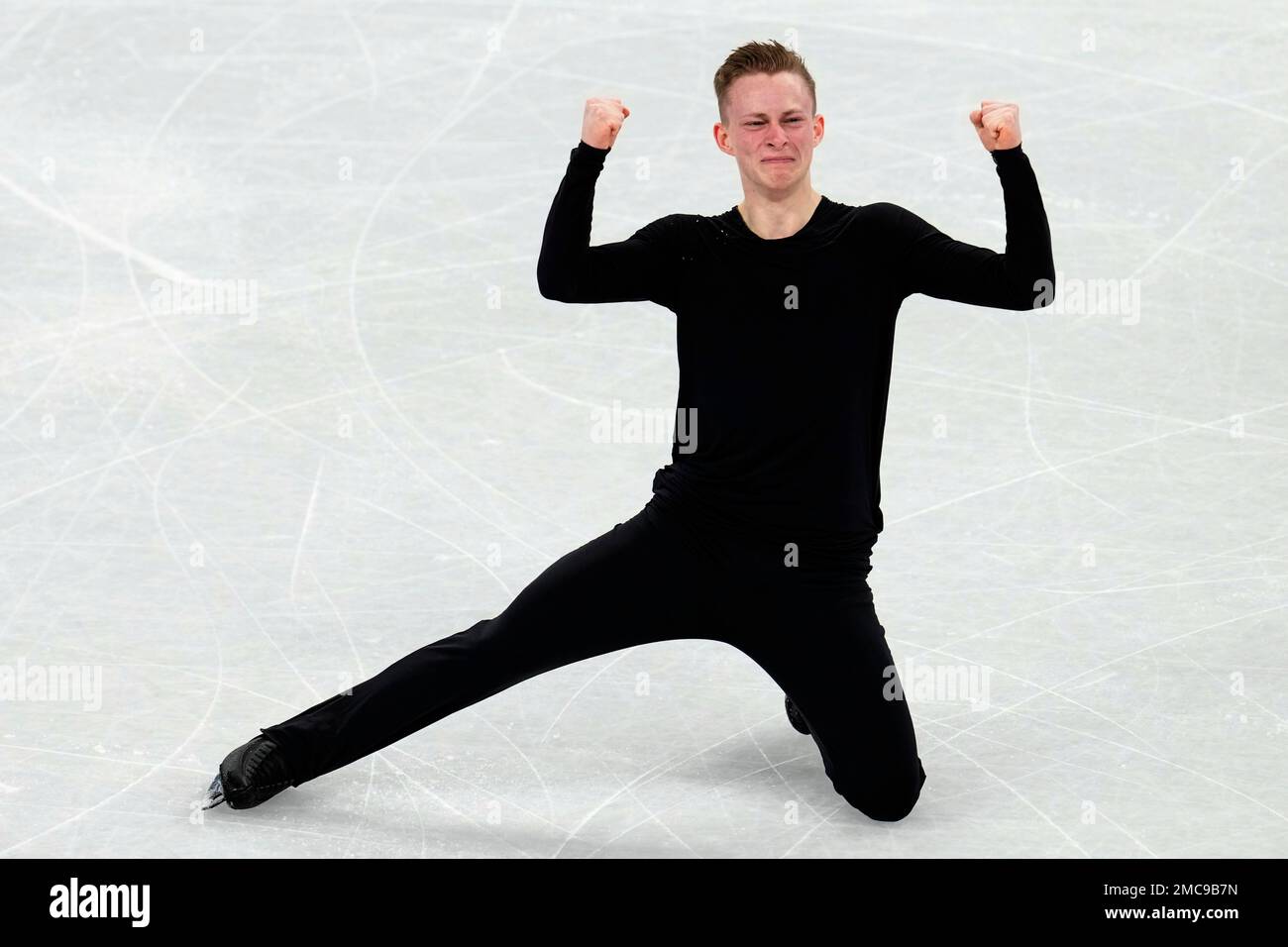 Nikolaj Majorov, of Sweden, competes during the men's short program ...