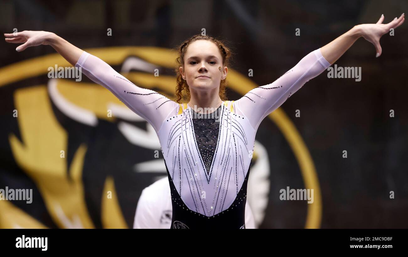 Missouri's Hannah McCrary during an NCAA gymnastics meet on Friday, Feb ...