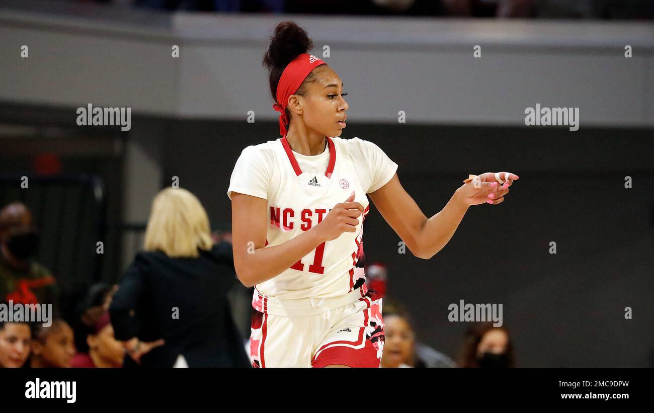 North Carolina State's Jakia Brown-Turner (11) comes up the court after ...