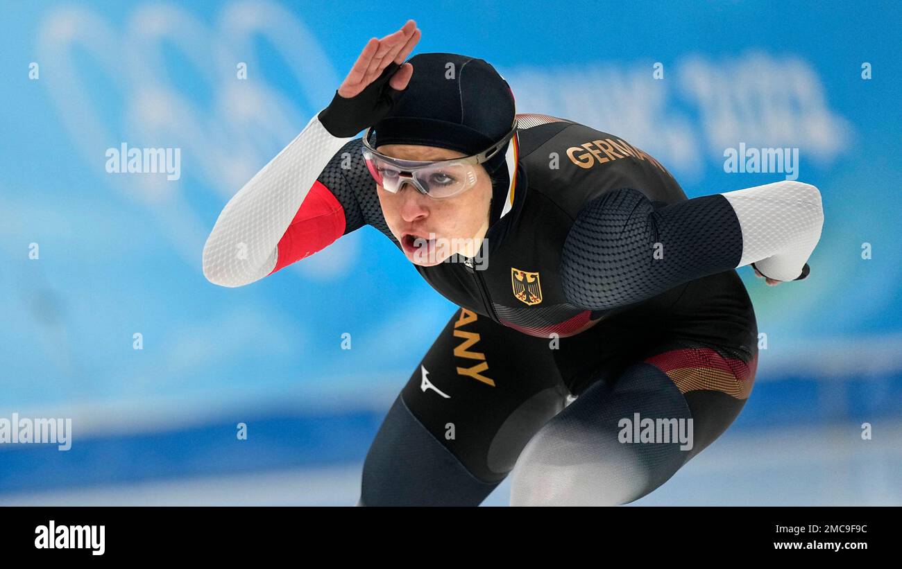 Michelle Uhrig of Germany competes in the women's speedskating 1,500 ...