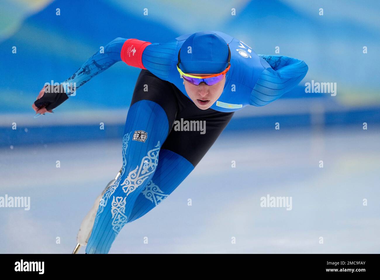 Yekaterina Aidova of Kazakhstan competes in the women's speedskating ...