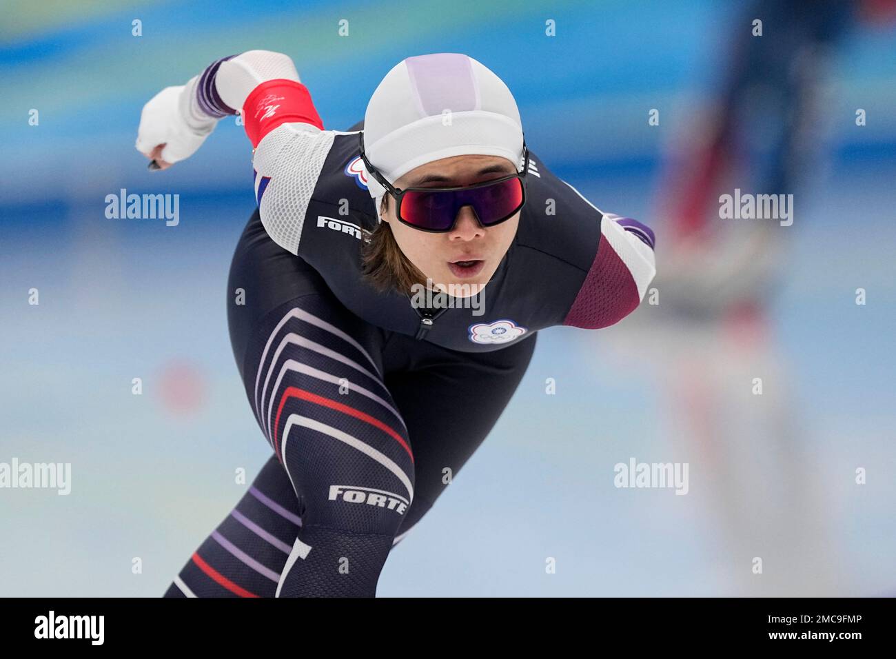 Yu Ting Huang of Taiwan competes in the women's speedskating 1,500 ...