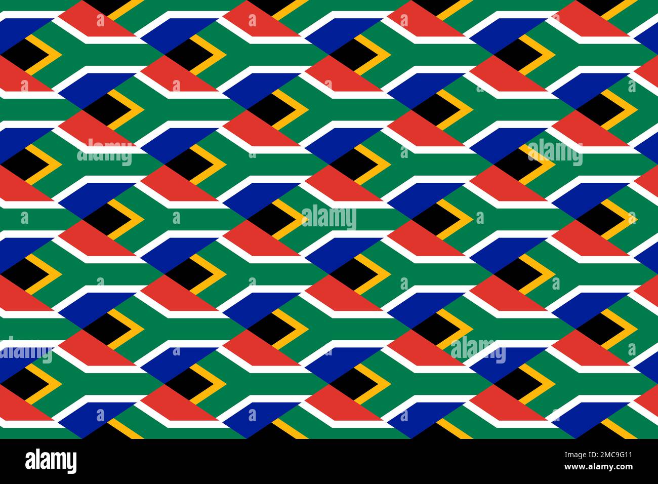 Geometric pattern in the colors of the national flag of South Africa ...