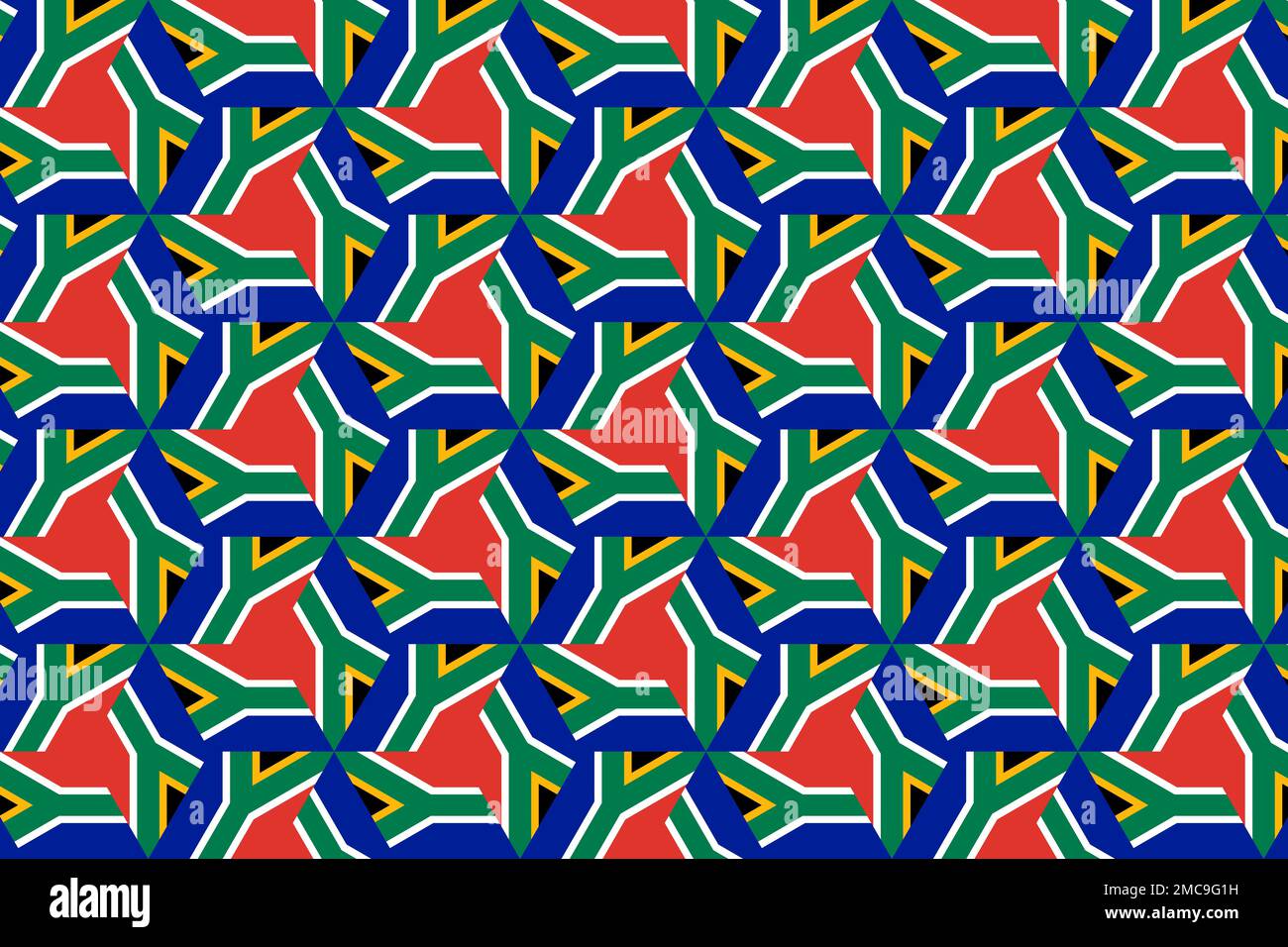 Geometric pattern in the colors of the national flag of South Africa ...