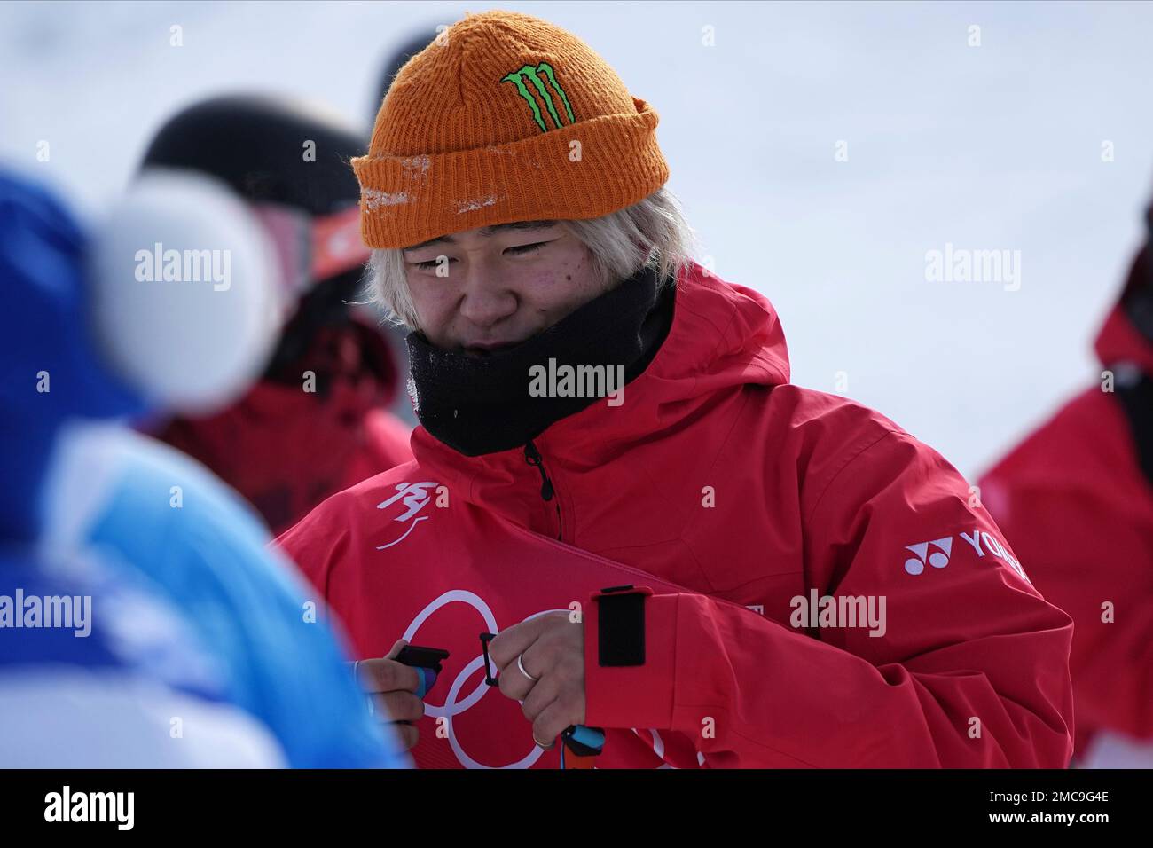 Japan's Yuto Totsuka trains on the halfpipe course at the 2022 Winter ...