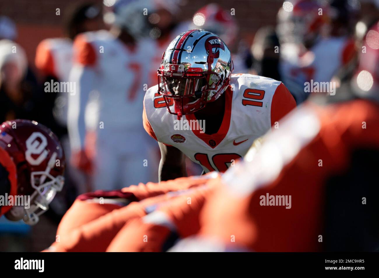 American Team defensive lineman DeAngelo Malone of Western Kentucky (10 ...
