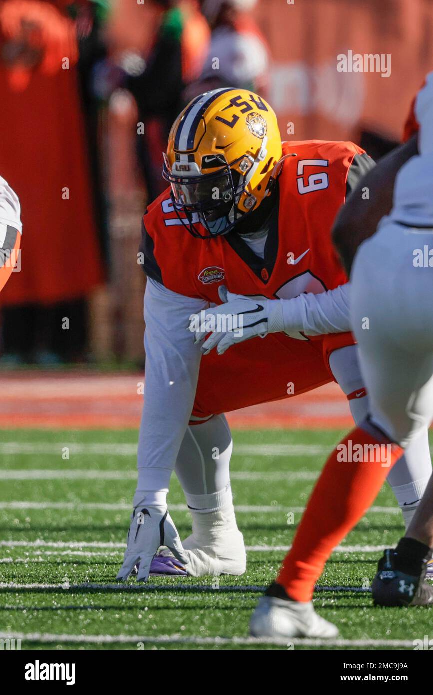 National Team offensive lineman Chasen Hines of LSU (67) in an NCAA ...