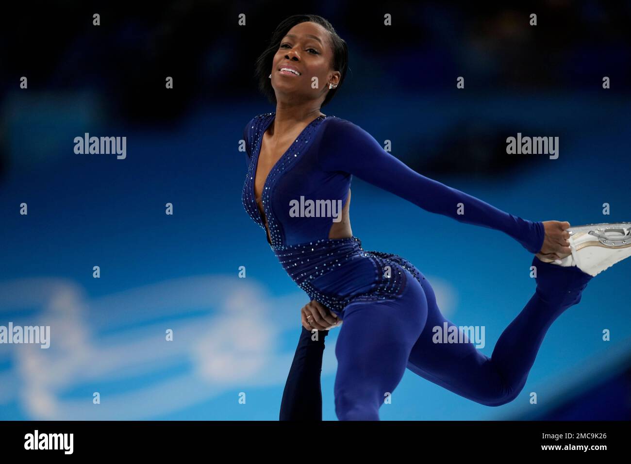 Vanessa James and Eric Radford, of Canada, compete in the pairs team ...