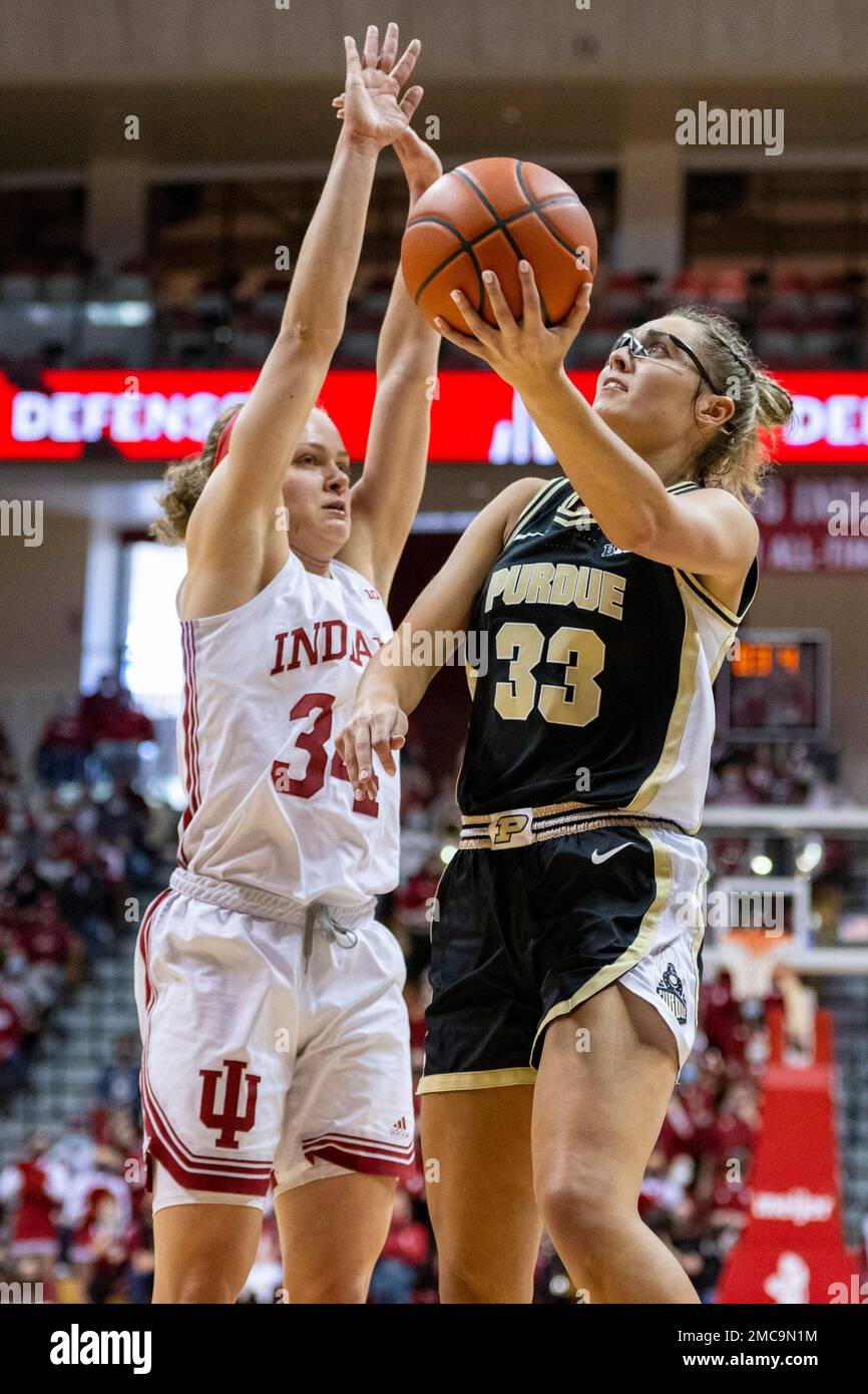 Purdue guard Madison Layden (33) takes a shot while being defended by ...