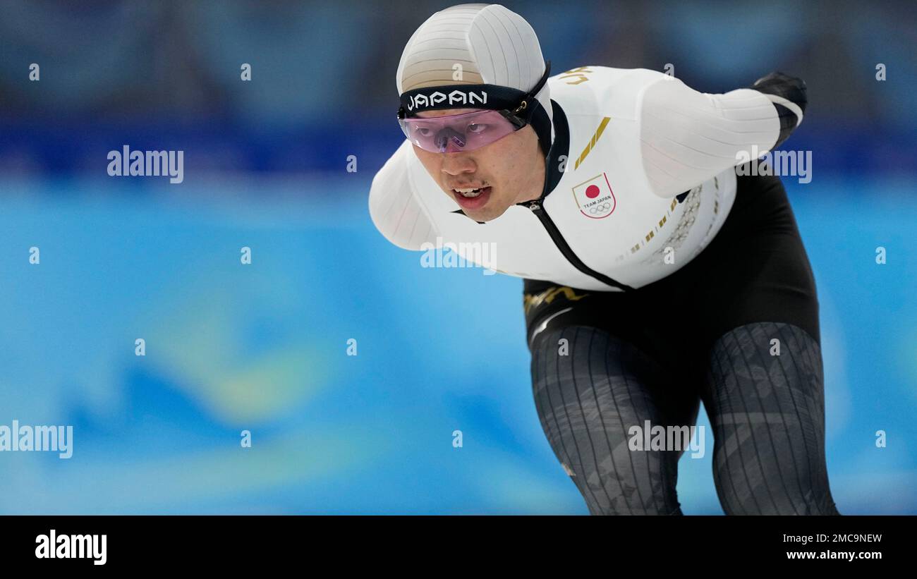 Seitaro Ichinohe of Japan competes during the men's speedskating 5,000 ...